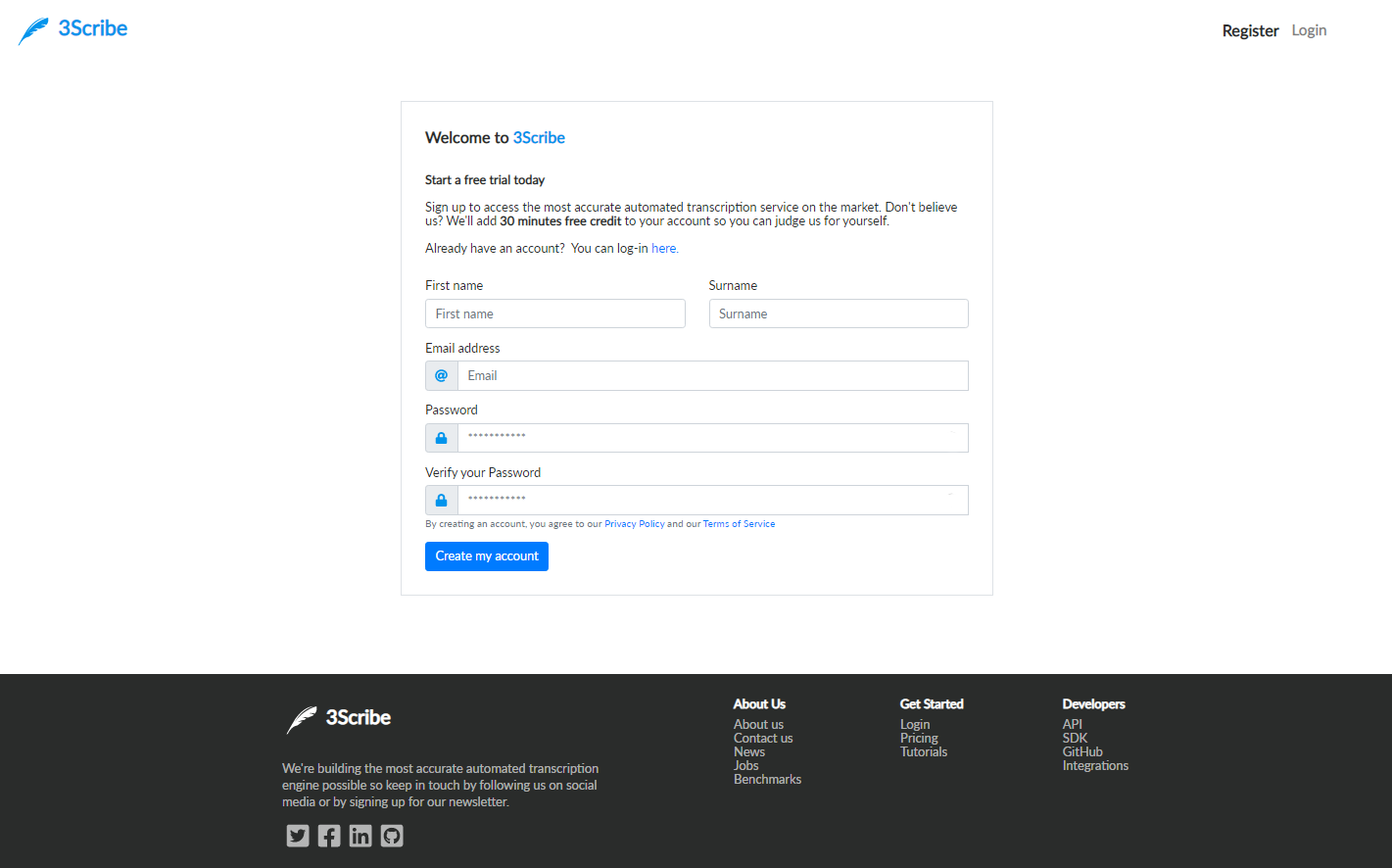 3Scribe - The worlds most accurate automated transcription service. Also available as a speech ...